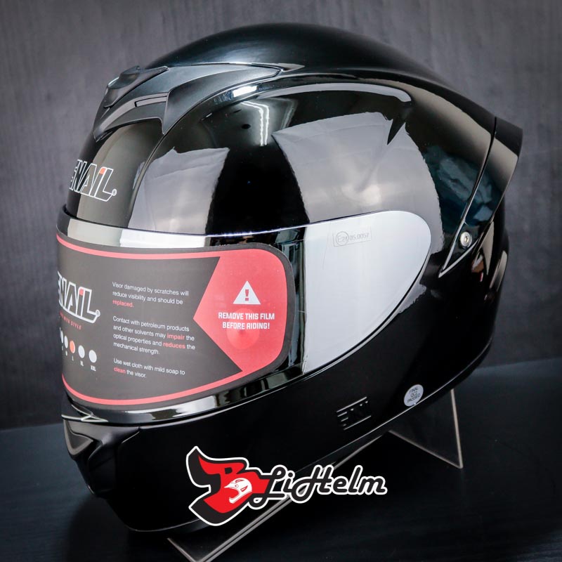 Jual HELM SNAIL FFS2 SOLID BLACK VISOR SILVER | FULL FACE HELMET ...