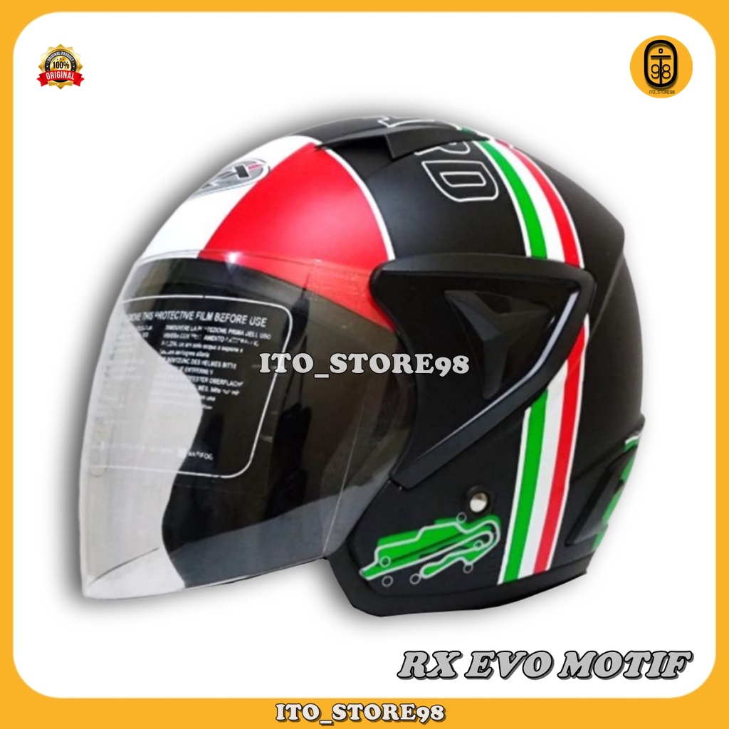 Jual Helm Sepeda Motor Half Face Rx Evo Motif Series Helem Pria Wanita ...