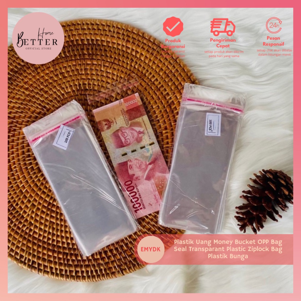 Jual Better Home - Plastik Uang Money Bucket OPP Bag Seal Transparant ...