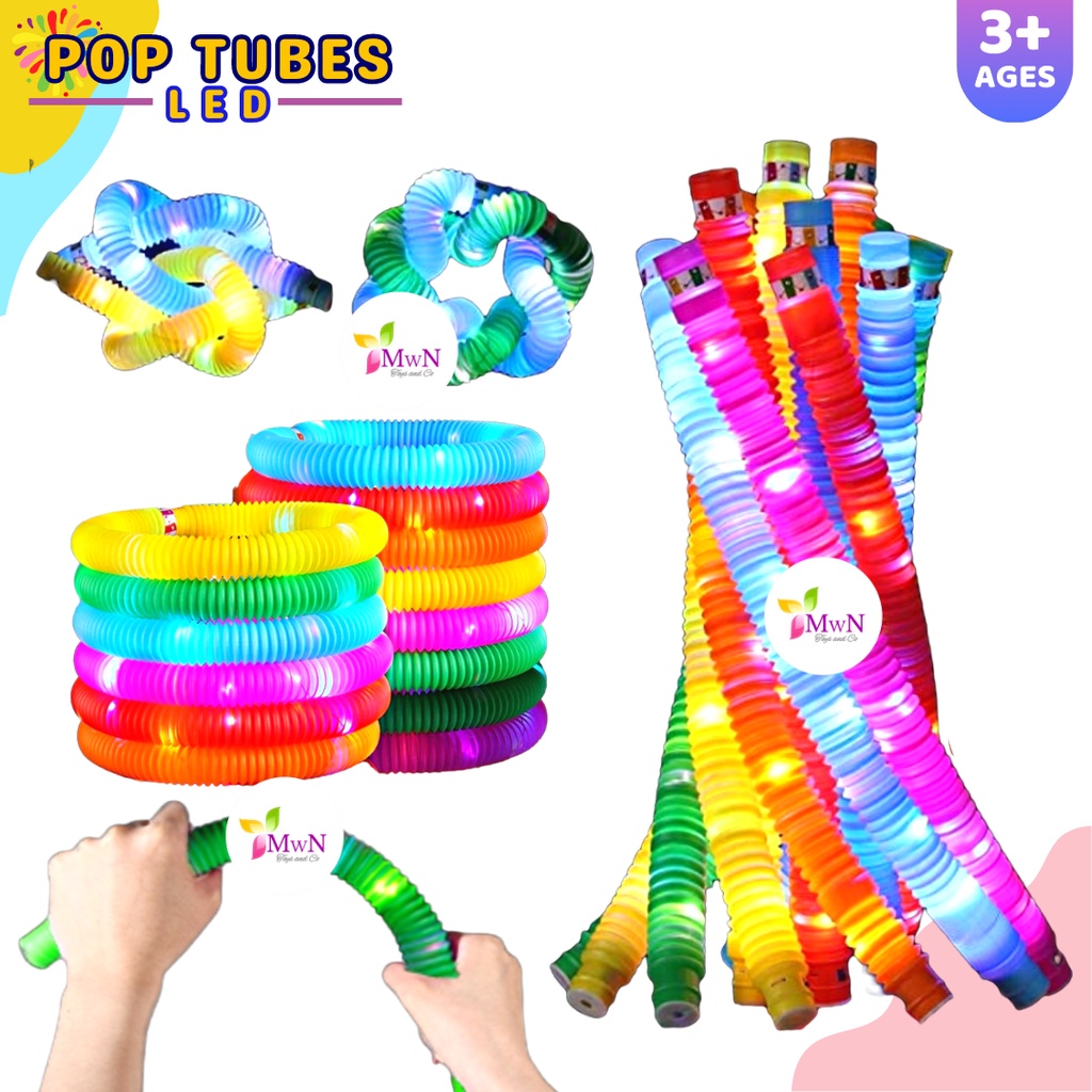 Jual MWN Mainan Pop Tubes Pop Pipes Lampu Stick Pipa Selang Fidget Toy ...