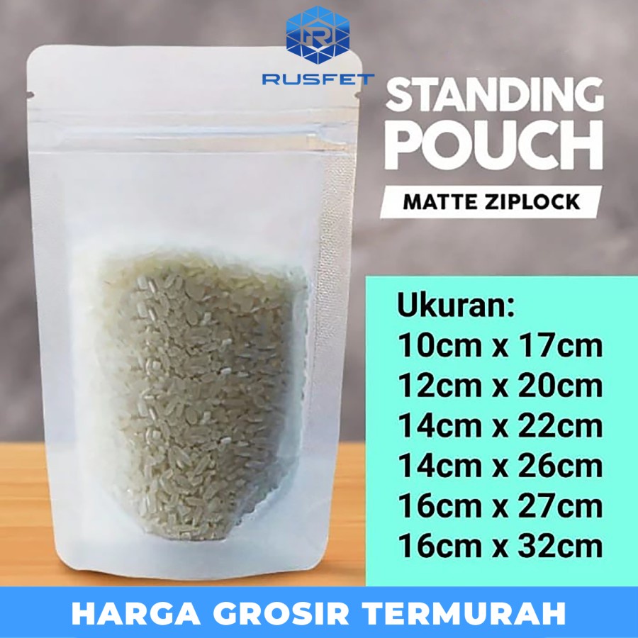 Jual Standing Pouch Matte Ziplock Plastik Klip Kemasan Sealer Makanan ...