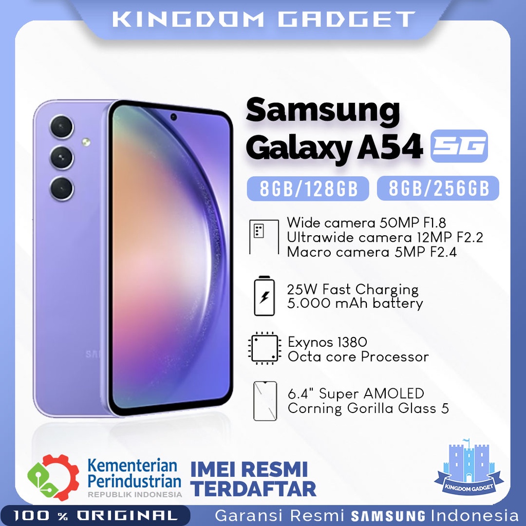 Jual Samsung Galaxy A54 5G Ram 8/128 GB 8/256 GB Garansi Resmi SEIN ...