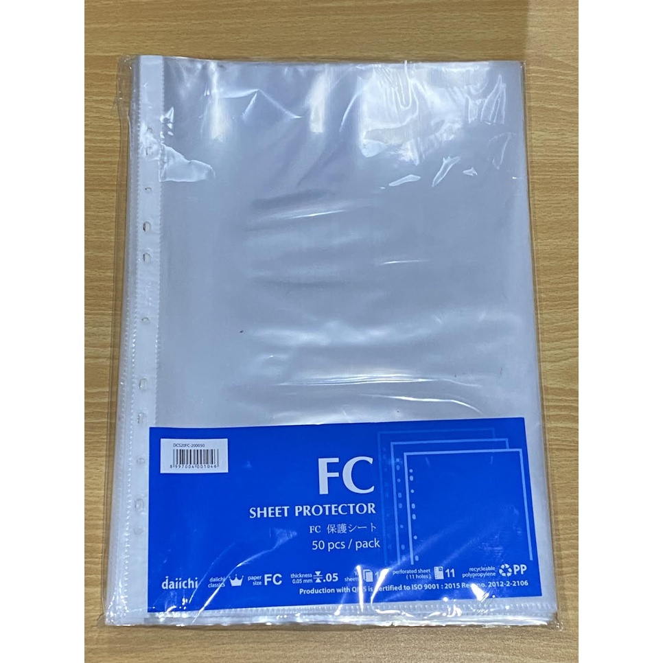 Jual PP Pocket/ Sheet Protector Daiichi Folio isi 50 Lembar | Shopee ...