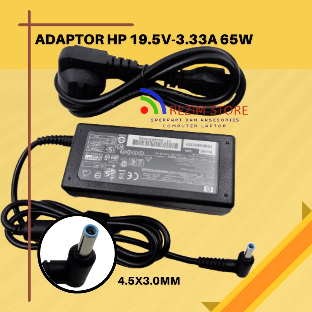 Jual 19.5V 3.33A 65W 4.5x3.0mm Adaptor Charger Laptop HP ELITEBOOK 820 ...