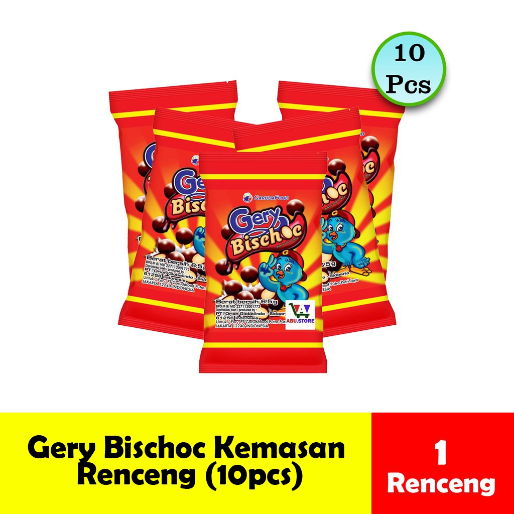 Jual Gery Bischoc Biskuit Bola Kemasan Renceng 10 pcs Garuda Food Snack ...