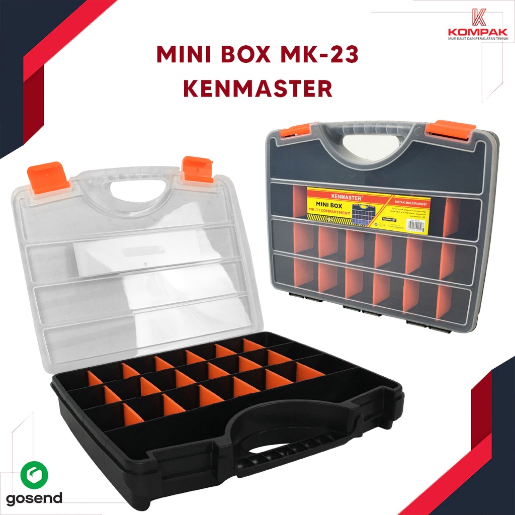 Jual PROMO TERMURAH KENMASTER Mini Toolbox Sekat 23 Plastik Tempat ...