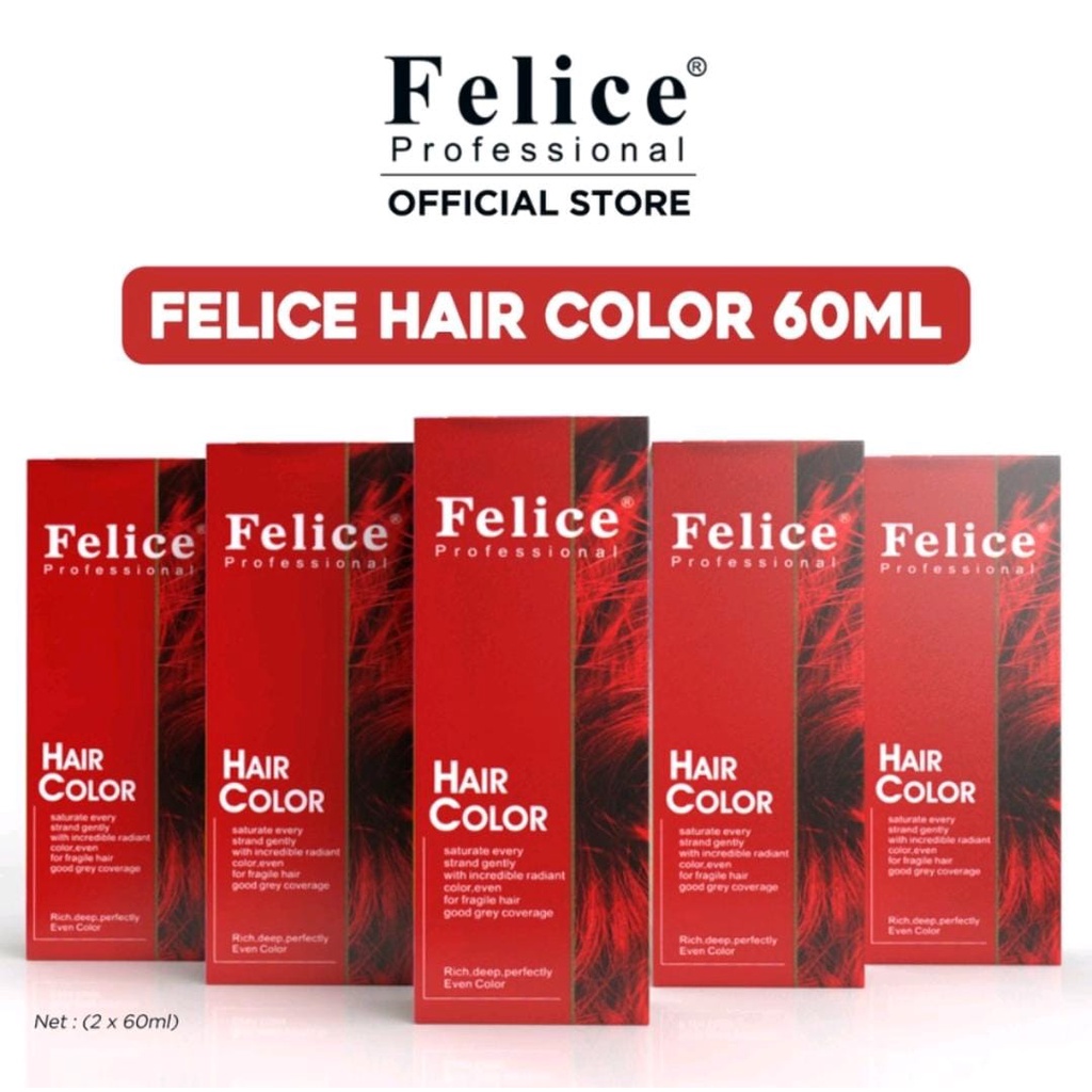 Jual Felice Hair Color /Cat Rambut Felice Dus Merah ORIGINAL | Shopee Indonesia