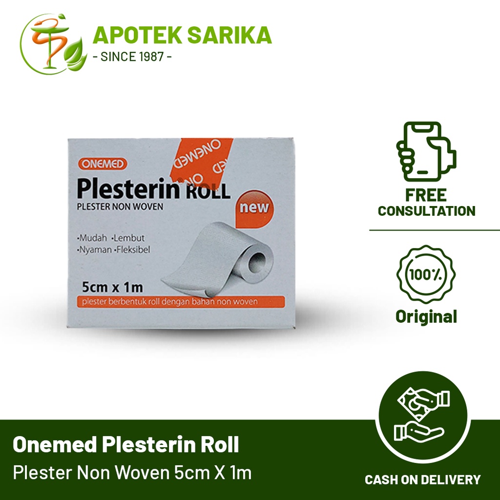 Jual Onemed Plesterin Roll 5 Cm X 1 M ( Plesterin Non Woven - Putih ...