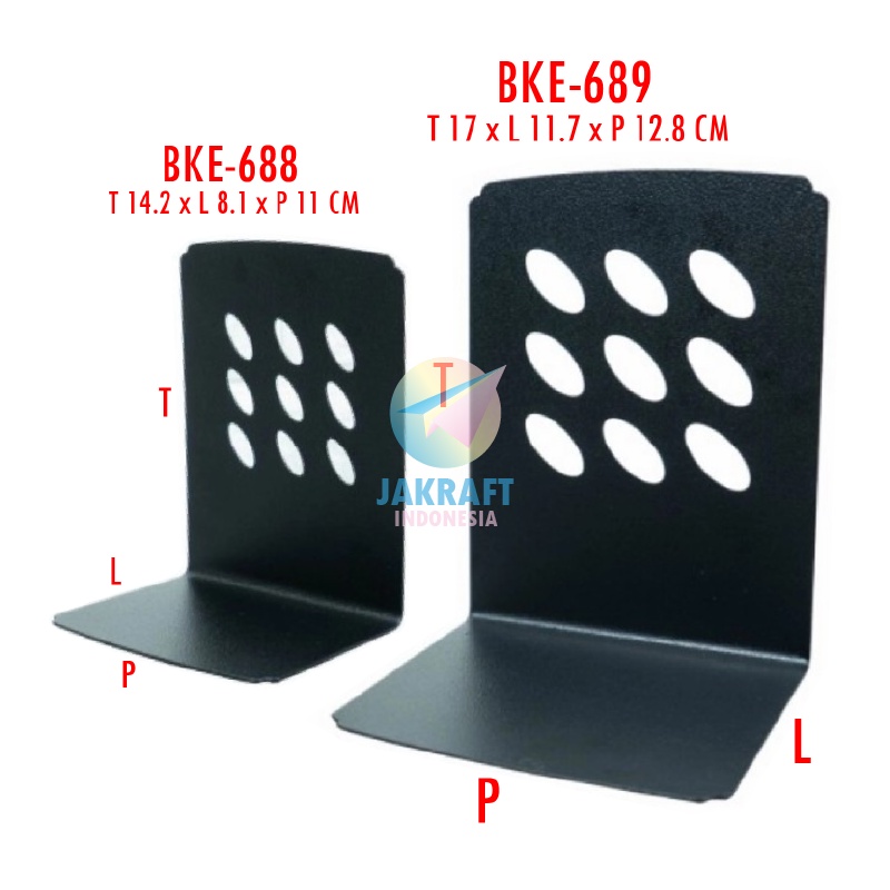 Jual (1 Pcs) Book End Besi JOYKO Sedang BKE-688 / Besar BKE-689 Stand ...