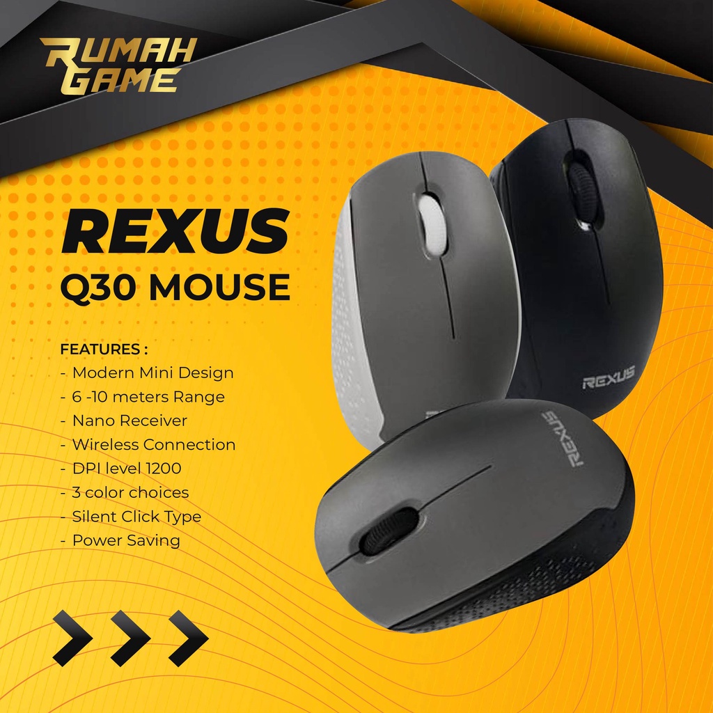 Jual Rexus Mouse Wireless Office Q30 Silent Click Original - Hitam dan ...