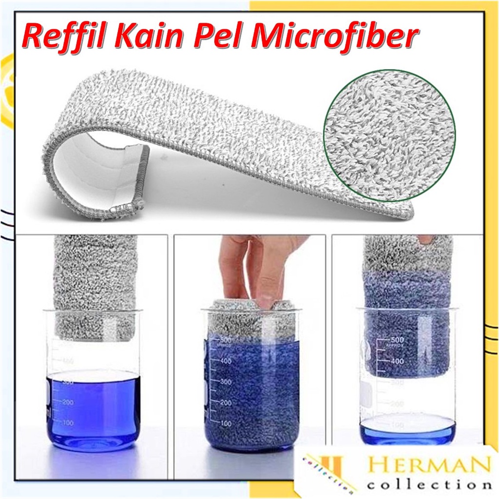 Jual HC Refill Kain Pel Microfiber Kain Pel Ultra Mop 32 x 12 Cm Kain ...