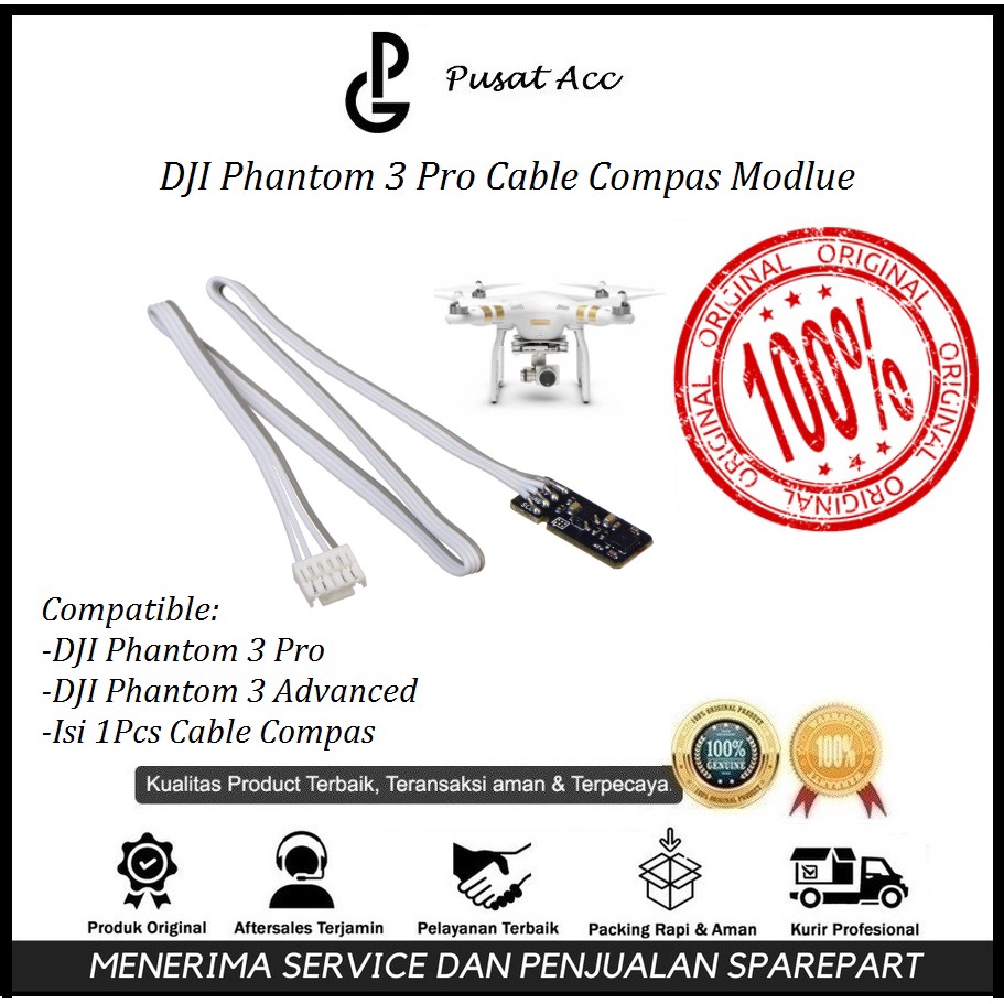 Jual DJI Phantom 3 Pro Cable Compas Module Original for Phantom 3 ...
