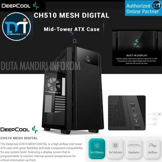 Jual DeepCool CH510 MESH DIGITAL - Tempered Glass Mid-Tower Gaming Case ...
