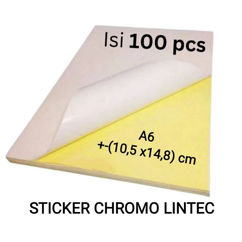 Jual Kertas Sticker Chromo Lintec A6 isi 100 Lembar / Stiker Label resi ...