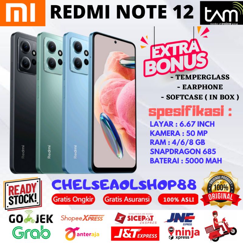 Jual REDMI NOTE 12 NFC / REDMI 12 RAM 8/256GB , 8/128GB , 6/128GB & 4 ...