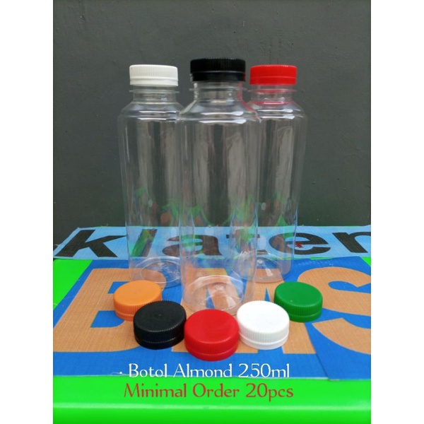 Jual Botol Plastik 250ml, Botol Almond 250ml 14 gr cocok untuk kemasan ...