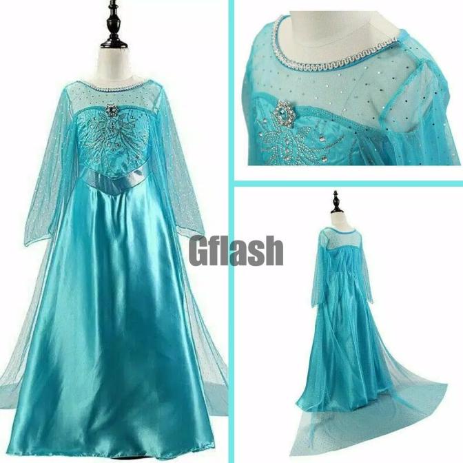 Jual Kostum Anak Elsa Frozen Baju Dress Gaun Pesta Ulang Tahun Princess ...