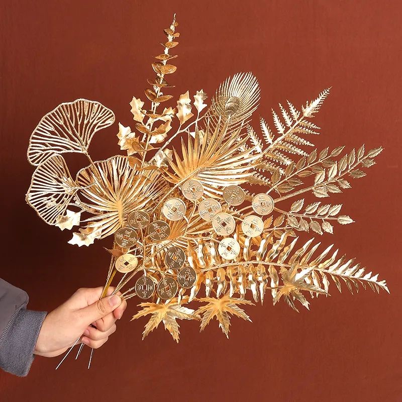 Jual GOLDEN ARTIFICIAL PLANTS DECORATION BUNGA IMITASI GOLD GF02 ...