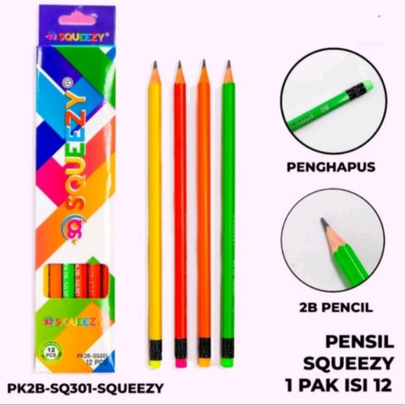 Jual Pensil 2B Squeezy PK2B-SQ301, PK2B-SQ304, PK2B-SQ305, PK2B-SQ306 ...