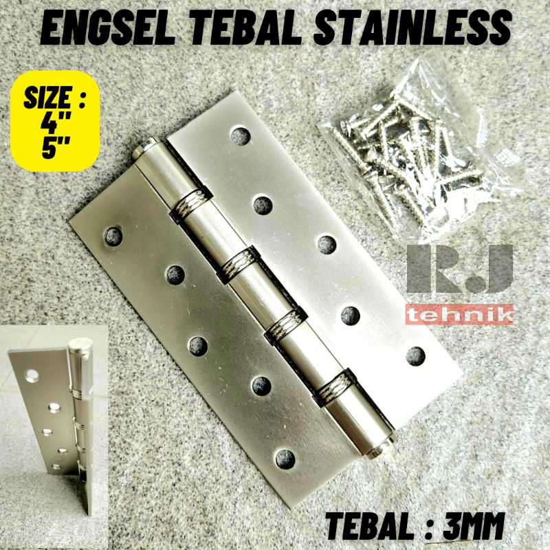 Jual Engsel Tebal Stainless Jendela Pintu Bearing Hinges 4" - 5" inch ...