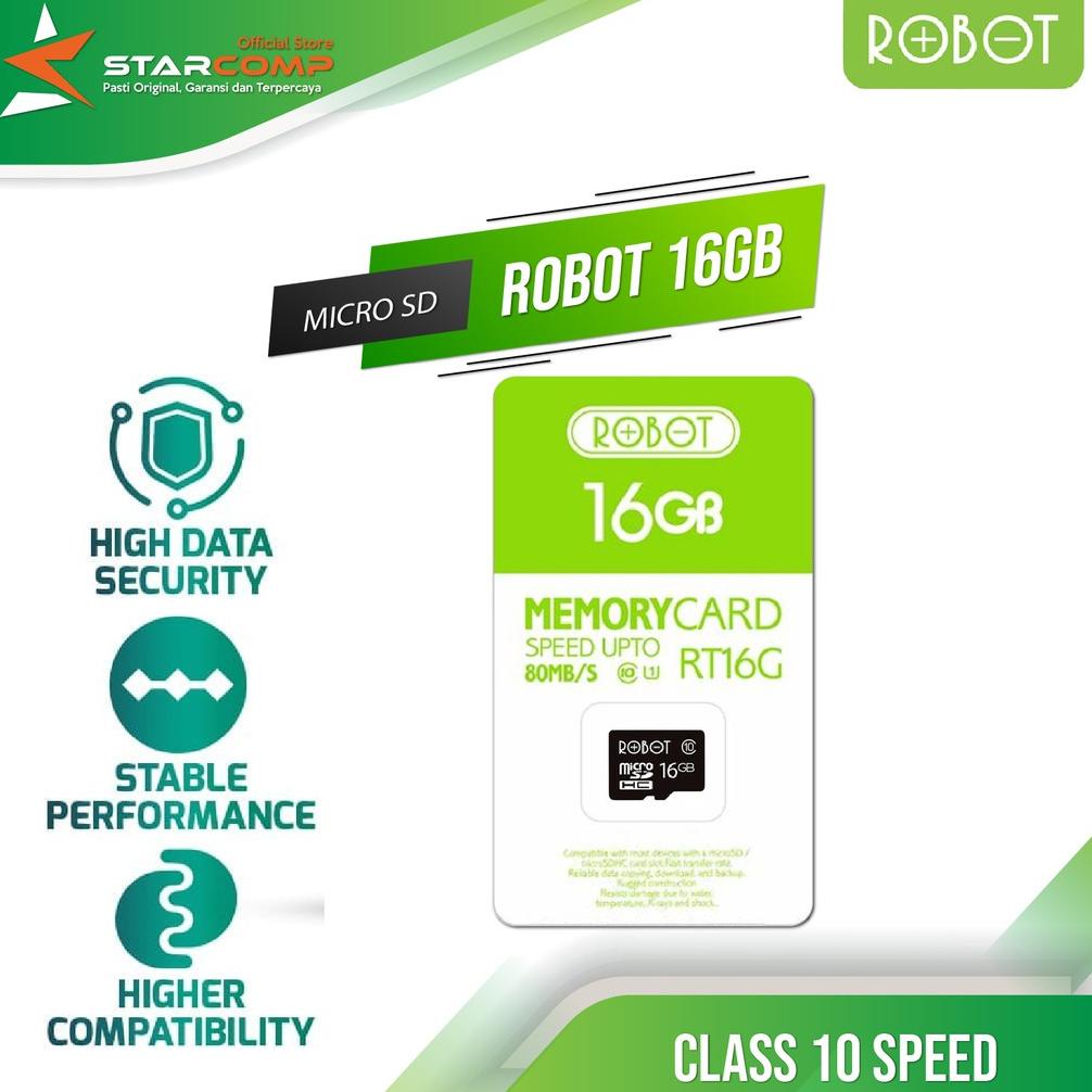 Jual Micro SD Robot Class 10 TF with Package Memory Card Robot 8GB 16GB ...