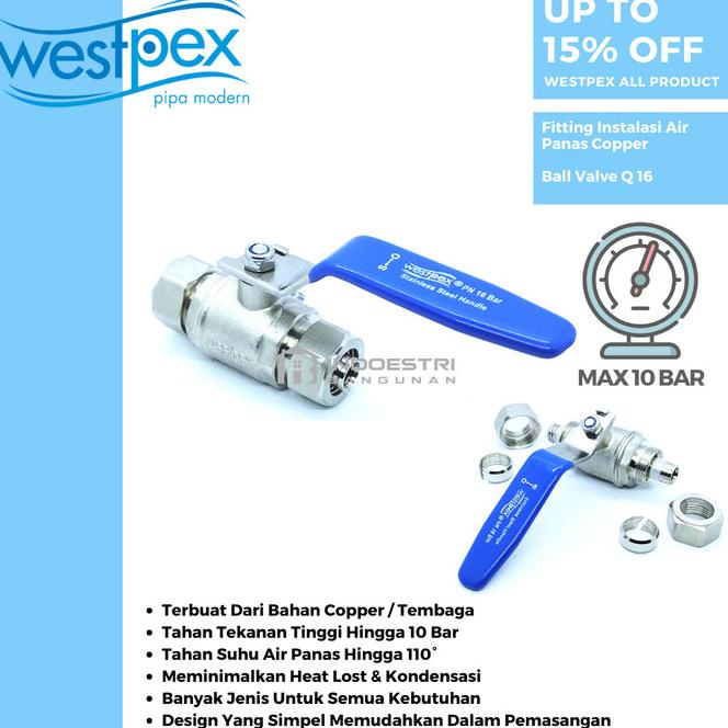 Jual Ball Valve Westpex Q 16 (Khusus Pipa Pex, 1/2 Inch Dan Kuningan) | Shopee Indonesia