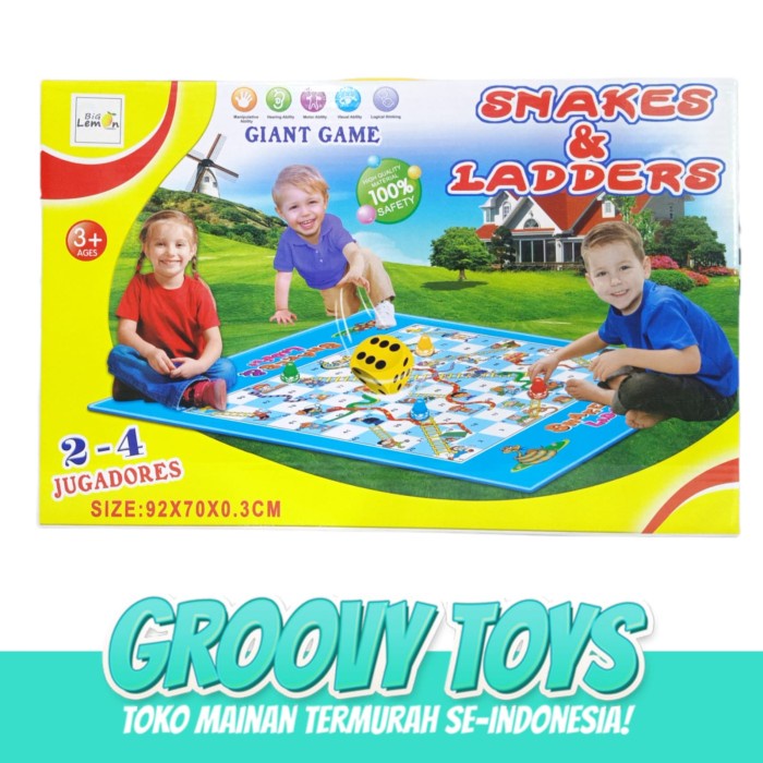 Jual Mainan Anak Snake & Ladders Family Board Game Ular Tangga Karpet ...