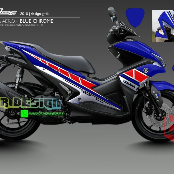 Jual Sticker Yamaha Aerox Anniversary Blue Chrome Fullbody Promo Murah ...
