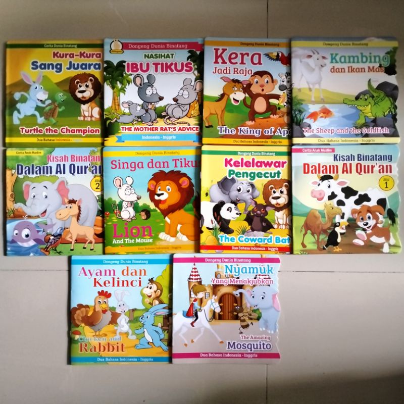 Jual CERITA ANAK DONGENG DUNIA BINATANG BILINGUAL FULL COLOUR KURA KURA ...