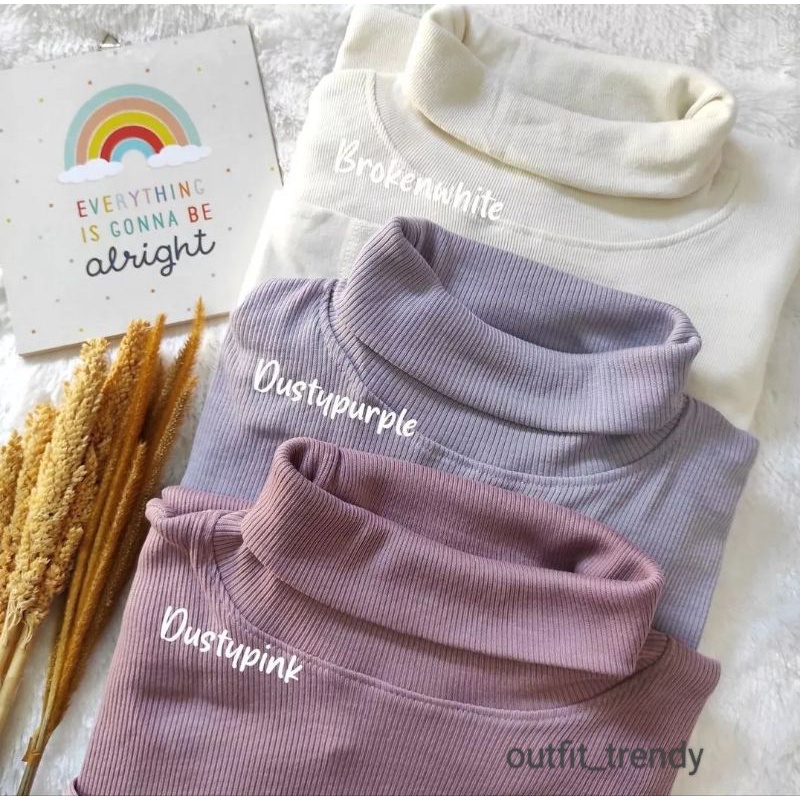 Jual KAOS RIB TURTLE NECK PREMIUM TEBAL KERAH TINGGI / turtleneck full ...