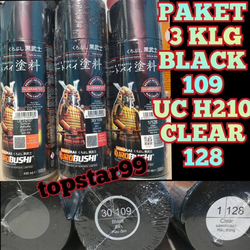 Jual Samurai Paint Paket 3 Kaleng Pilok Pilox Cat Semprot Samurai Paketan Lengkap Hitam Black ...