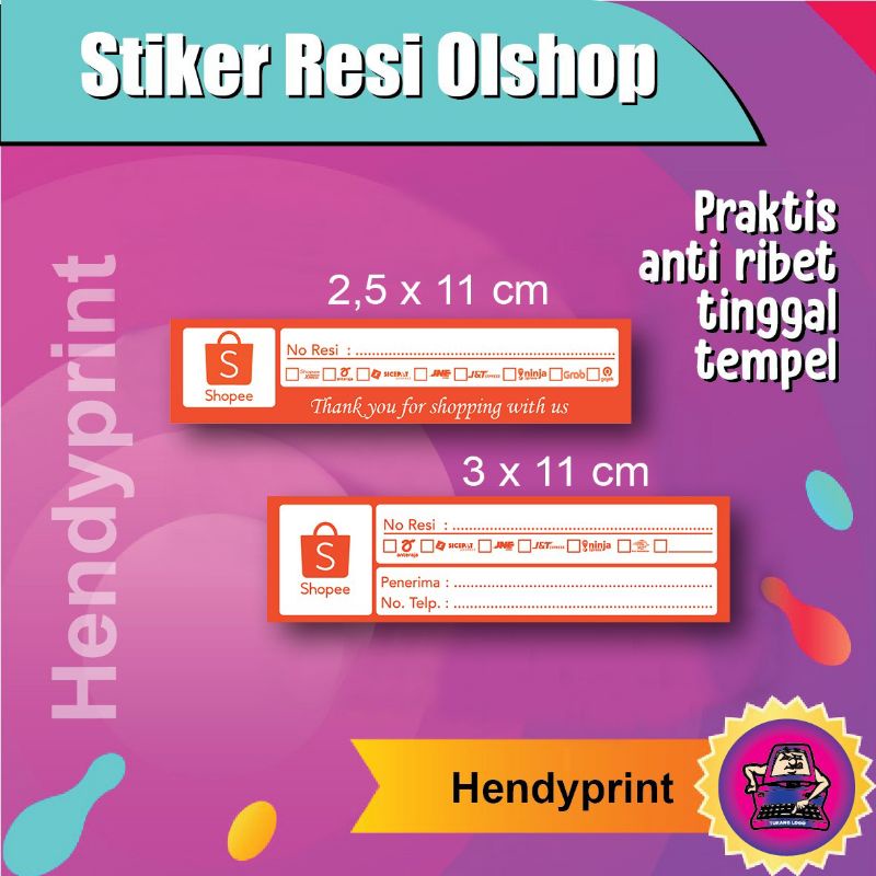 Jual STIKER RESI (ISI 100 PCS)/ RESI LABEL PENGIRIMAN PAKET/ STIKER ...