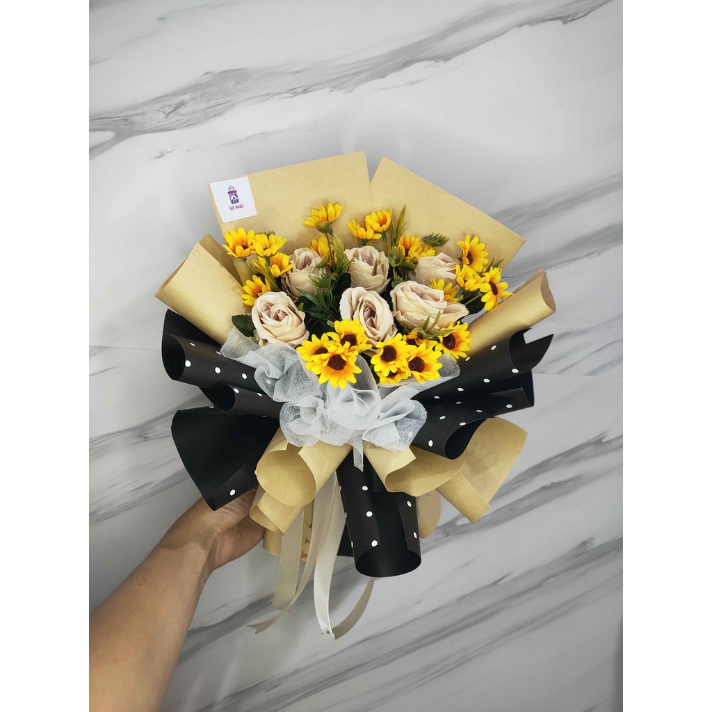 Jual Buket Bunga/Bouquet Flower/Buket Wisuda/Free Kartu Ucapan&Paper ...