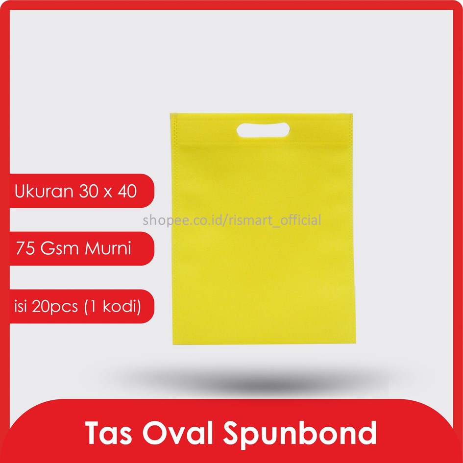 Jual TOTE BAG SPUNBOND OVAL 30x40 / KODIAN / WARNA KUNING | Shopee ...