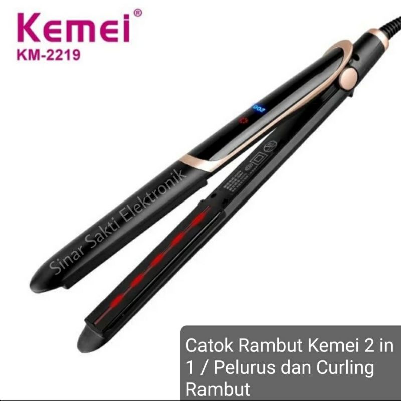 Jual Catok Rambut Kemei Catokan Infrared Ceramic KM 2219 Pelurus Rambut ...