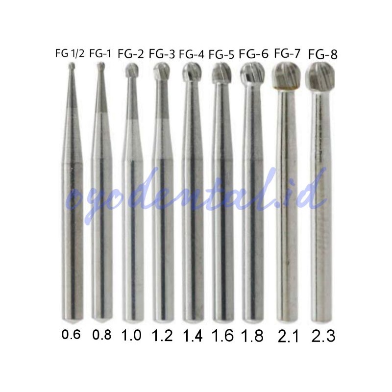 Jual Dental Bur Carbide Tungsten FG1 FG2 FG3 FG4 FG5 / Bur Tulang Metal ...