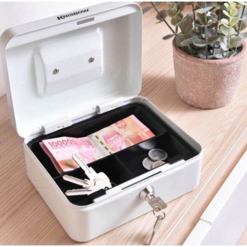 Jual Krisbow Cash Box Kotak Penyimpanan Uang 20 Cm Brankas | Shopee ...