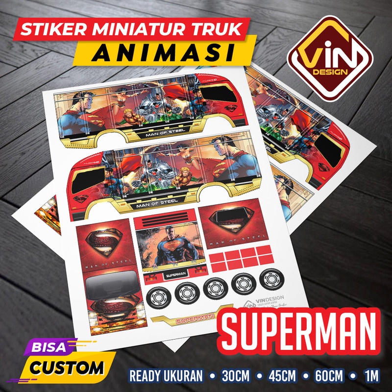 Jual STIKER MINIATUR TRUK / SUPERMAN DC / KARTUN / POLA STICKER ...