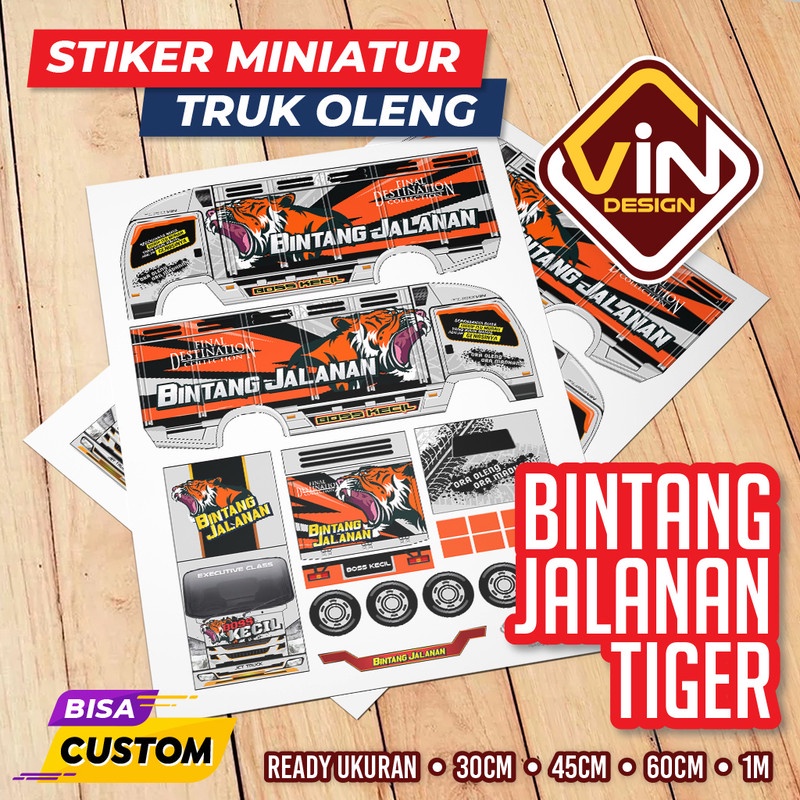 Jual STIKER MINIATUR TRUK / BINTANG JALANAN TIGER / POLA STICKER ...
