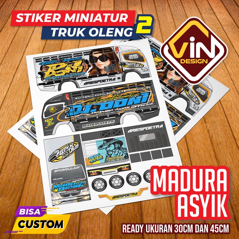 Jual STIKER MINIATUR TRUK / MADURA ASYIK / POLA STICKER MINIATUR TRUCK ...