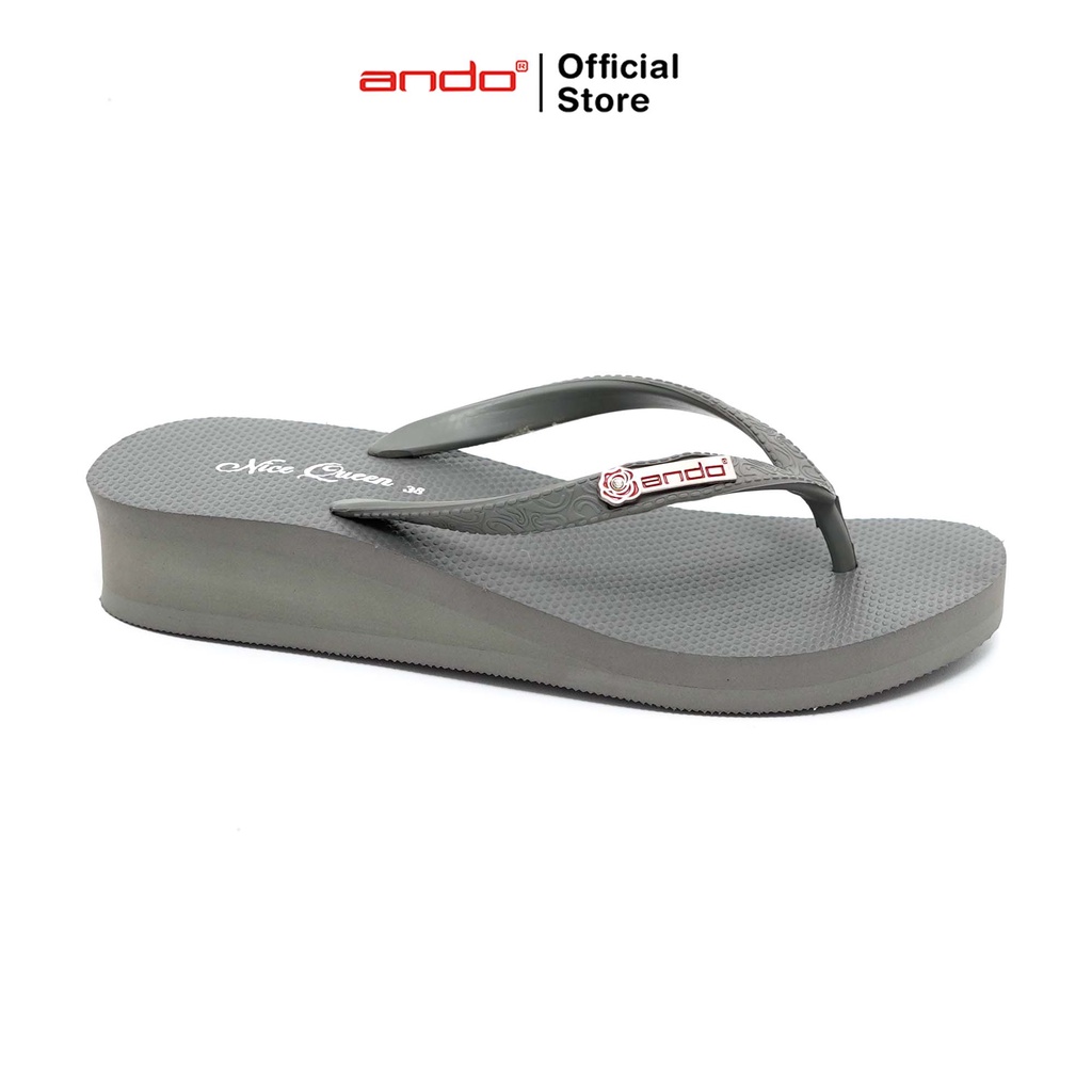 Jual Ando Official Sandal Jepit Nice Queen Wanita Dewasa - Abu-Abu Tua ...