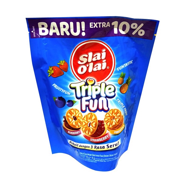 Jual SANDWICH SLAI OLAI TRIPLE FUN 72GR POUCH MAJU BERSAMA | Shopee ...