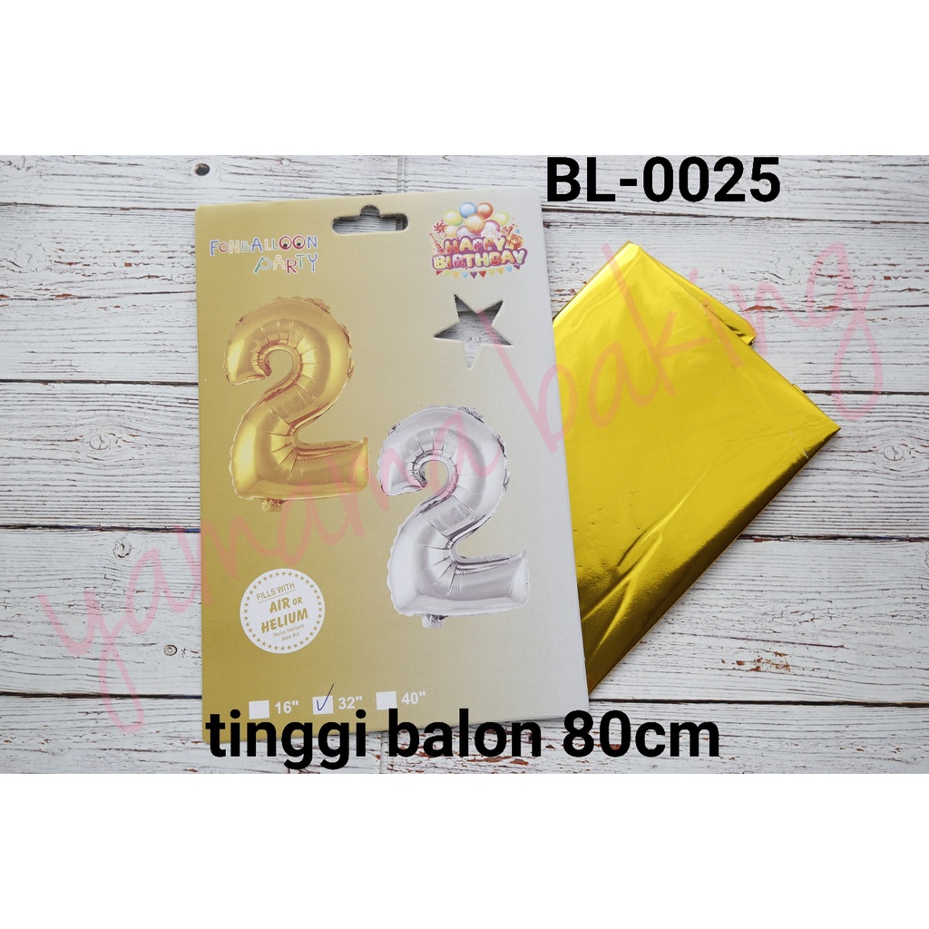 Jual BL-0025 Balon foil angka dua 2 birthday party ulang tahun ultah ...