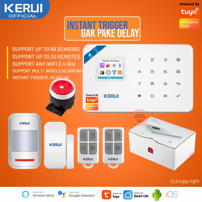 Jual PREMIUM ORIGINAL KERUI W18 GSM WIFI HOME ALARM SECURITY SISTEM APP IOS/ANDROID BEST ...