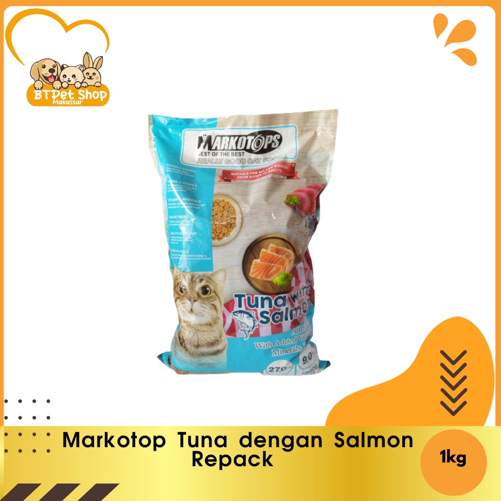 Jual Makanan Kucing Kering Markotop Tuna Salmon Cat Dry Food 1 kg ...