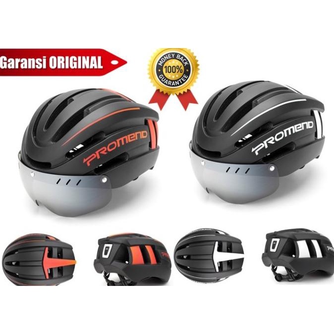 Jual Helm Sepeda Visor Plus Led Promend Terbaru | Shopee Indonesia