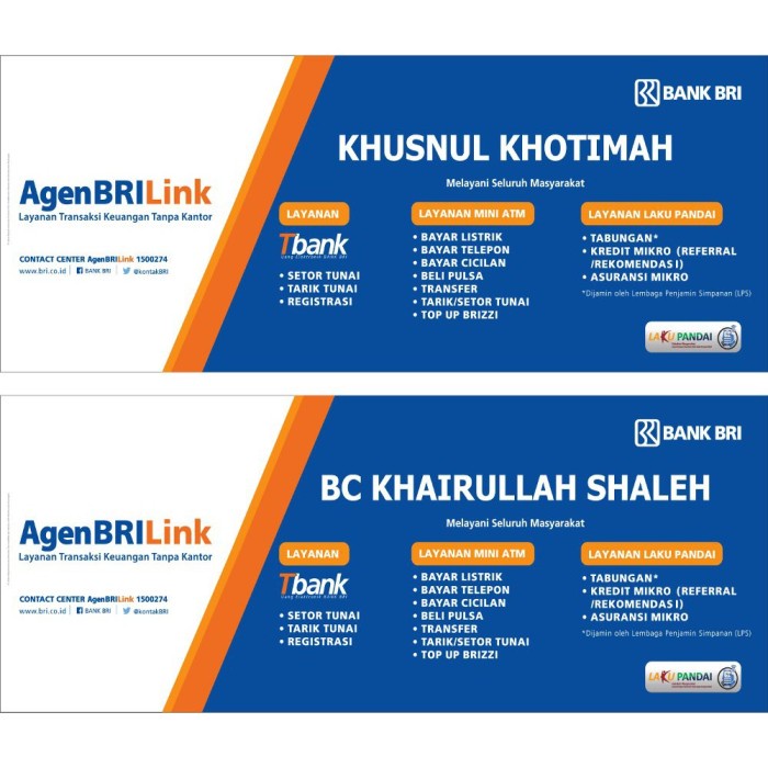 Jual Banner Spanduk Banner Agen Brilink 3X1M, Nama Toko Bisa Di Rubah, Bahan Flexi | Shopee ...