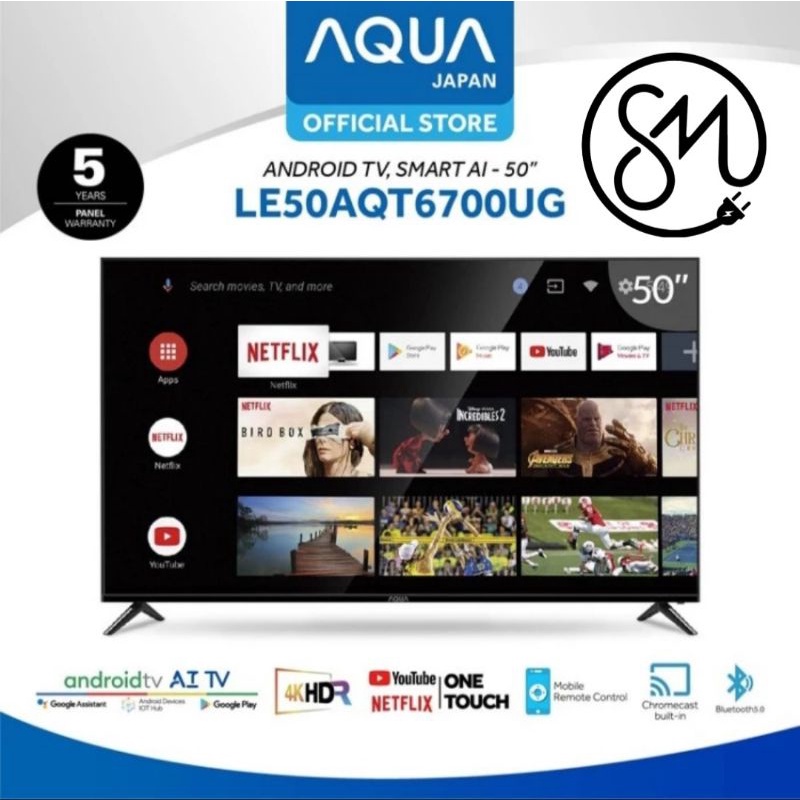 Jual LED TV AQUA JAPAN 50 inch 50AQT6700UG Smart tv Android Digital ...