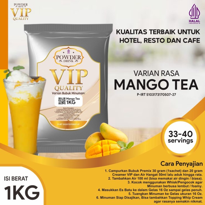 Jual Bubuk Minuman Kualitas VIP Rasa Mango Tea 1 Kg Boba Drink Powder ...