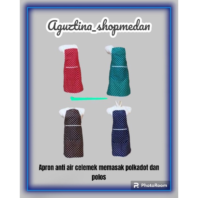 Jual APRON ANTI AIR POLKADOT DAN POLOS/CELEMEK MEMASAK KEDAP AIR ...